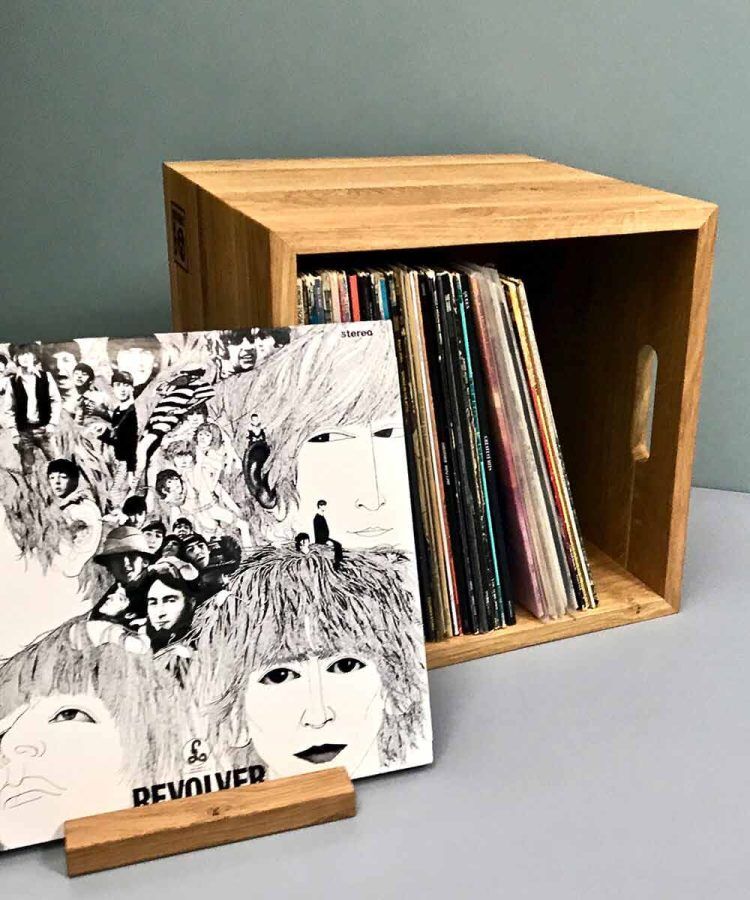 Vinyl Record Box - 12" - Oiled Oak - LP Storage Box - Wooden Amsterdam